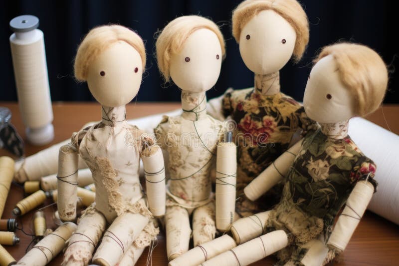 Assembling the Dolls Body with Stuffing and Stitches Stock Image ...