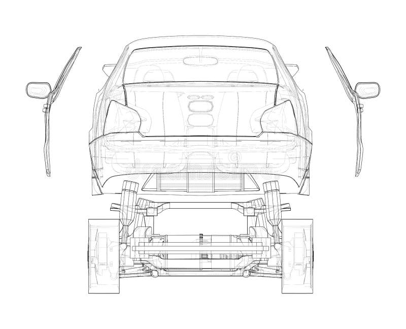 Isometric Electric Car Blueprint Stock Illustrations – 119 Isometric ...