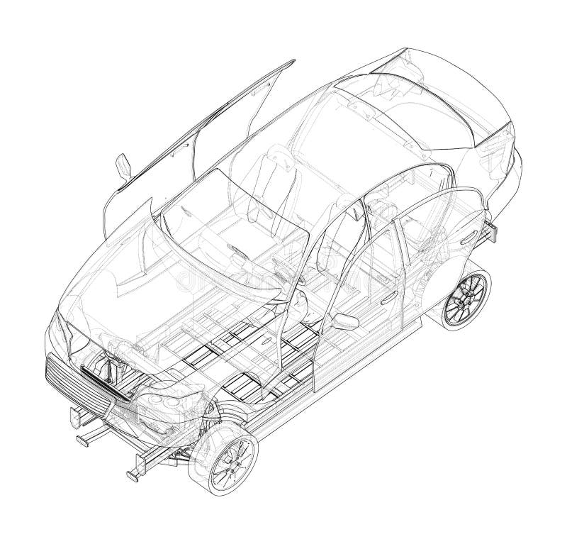 Isometric Electric Car Blueprint Stock Illustrations – 119 Isometric ...