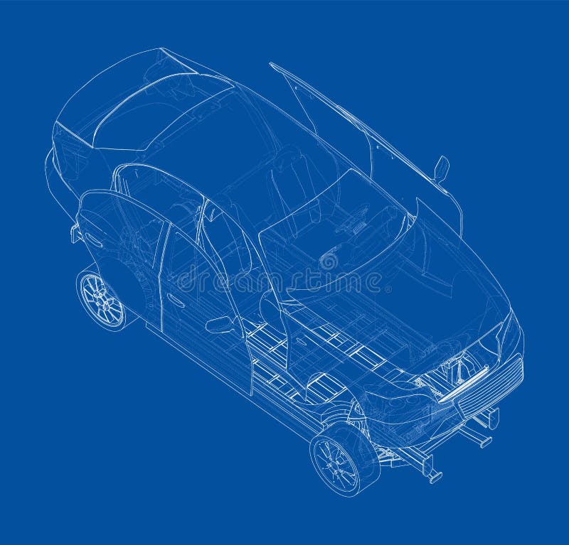 Isometric Electric Car Blueprint Stock Illustrations – 99 Isometric ...