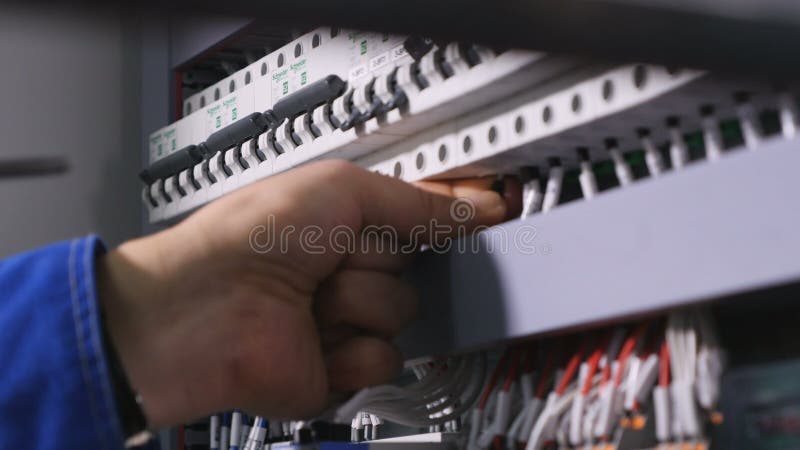 The Assembling of Electro Connections To the Electrical Shield. No Face ...