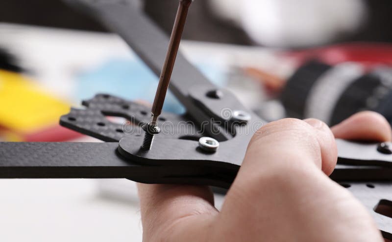 Assembling fpv drone stock image. Image of mechanical - 301105173