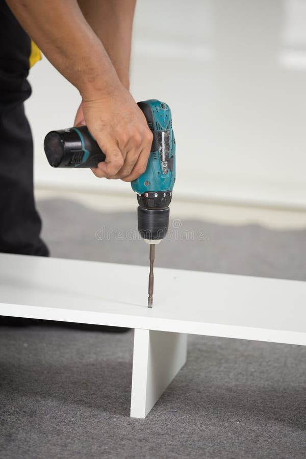 Assembling Furniture with a Screwdriver Stock Image - Image of assembly ...