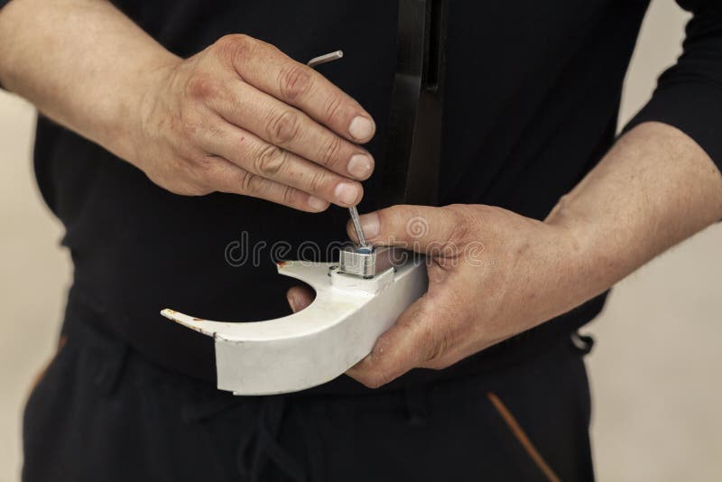 Assembling Metal Skeleton, Welder is Welding Tied Reinforcing Rod and ...