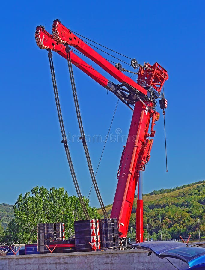 Assembling mobile crane stock photo. Image of high, mobile - 353845598