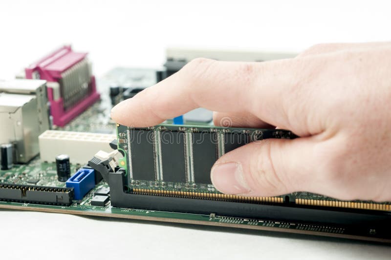 Assembling pc stock photo. Image of close, engineer, inserting - 45630162