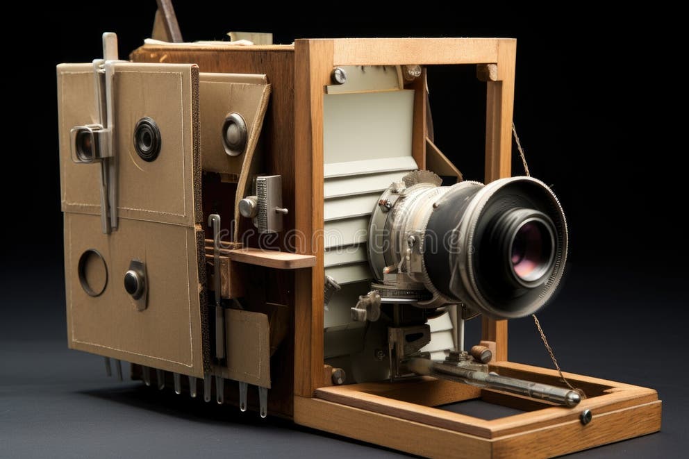 Assembling Pinhole Camera with Tape and Cardboard Stock Illustration ...