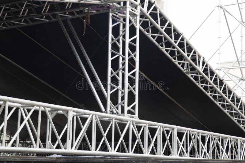 Assembling a Stage for a Performance.Scaffolding for the Stage for the ...