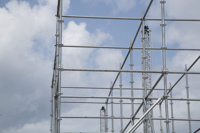 Assembling Structures for Large Concerts and Outdoor Shows Stock Photo ...