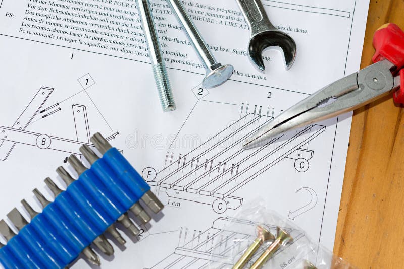 Assembling a table stock image. Image of furniture, white - 43692441