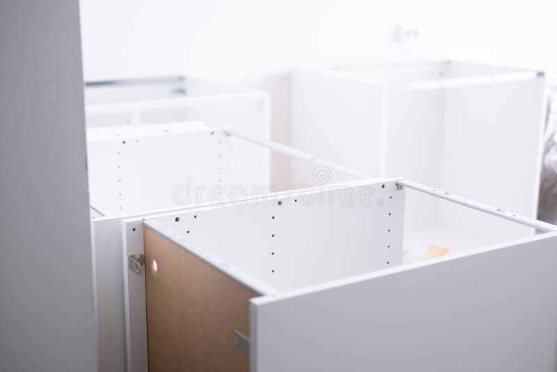 Assembling the White Frames of the Modular Kitchen. Step by Step ...