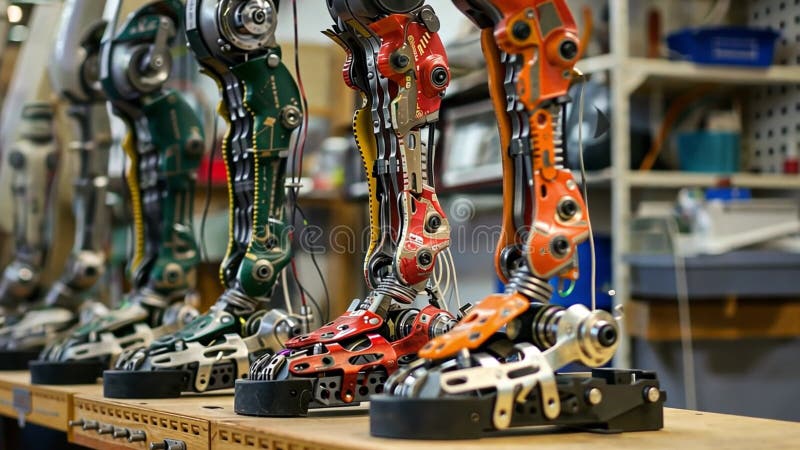 Assembly of Advanced Robotic Prosthetic Legs in a High-tech Workshop ...