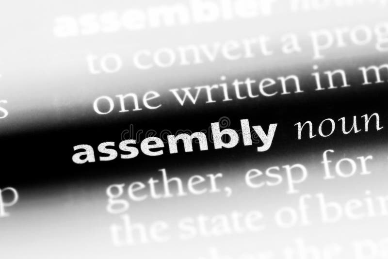 ASSEMBLY Word Made With Wooden Blocks Concept Stock Image - Image of ...