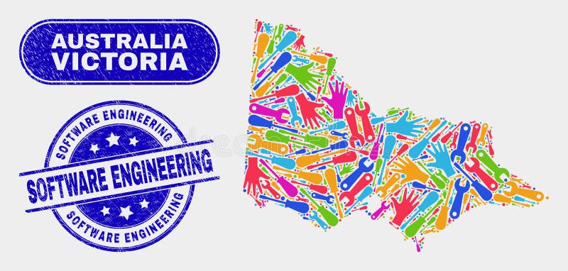Assembly Australian Victoria Map and Grunge Software Engineering ...