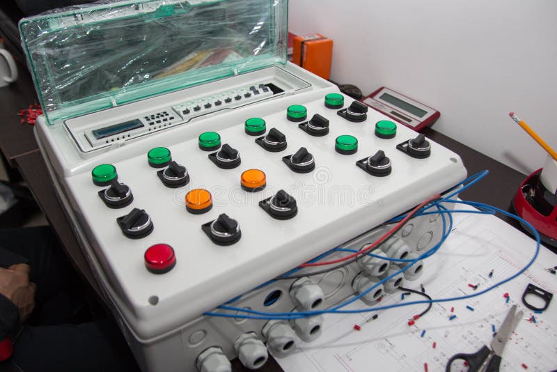 Assembly of the Automatic Control Panel Stock Photo - Image of circuit ...