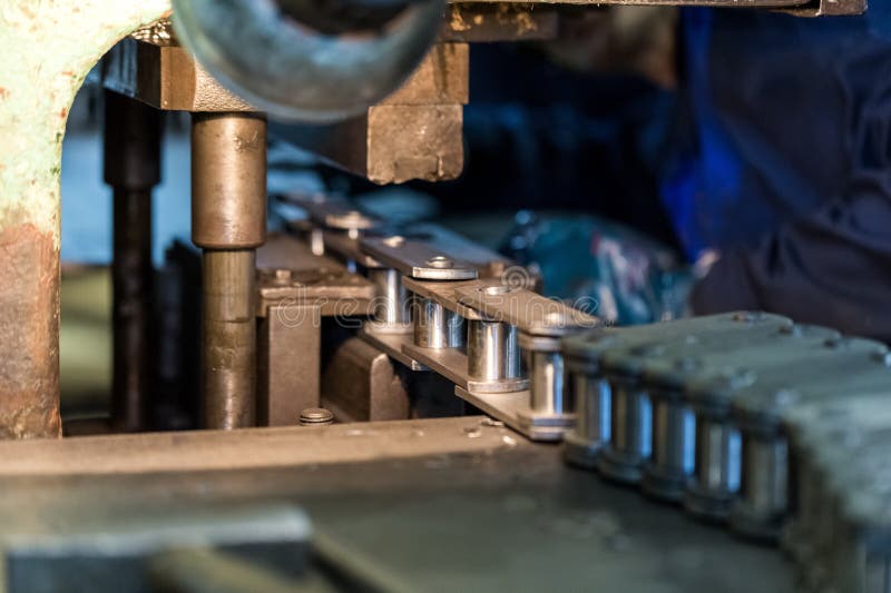 The Assembly of Chains. Machine-building Plant Stock Photo - Image of ...