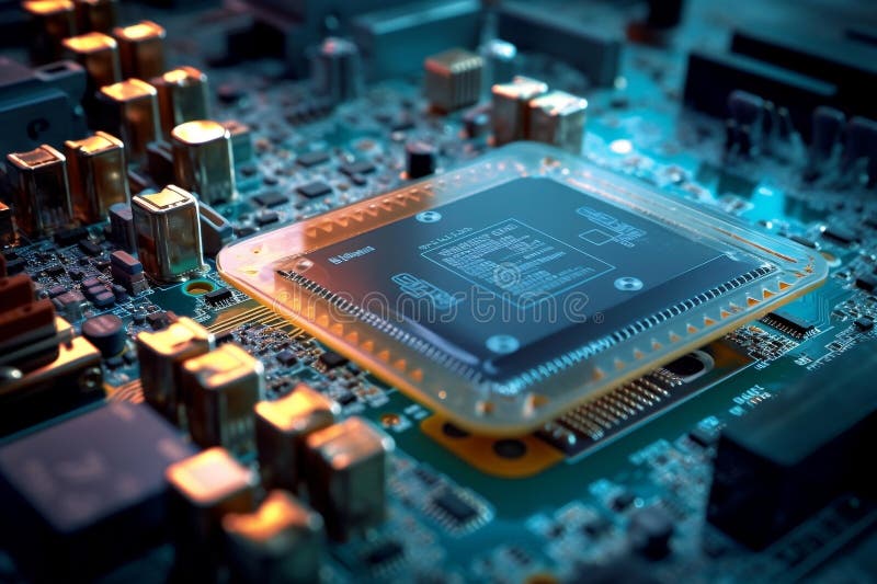 An Assembly of Chips and a High-Performance Gaming Graphics Card on a ...