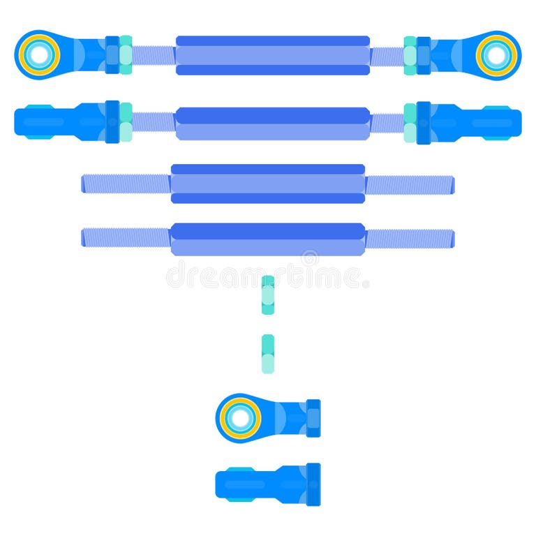 Assembly and Components of Adjusting Tie Rod Stock Vector ...