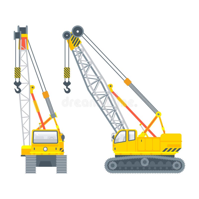 Assembly Crawler Crane Illustration Side View Stock Vector ...