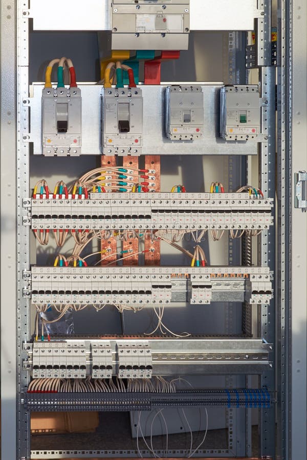 Connecting Cables with Cable Lugs To Circuit Breakers. Stock Photo ...