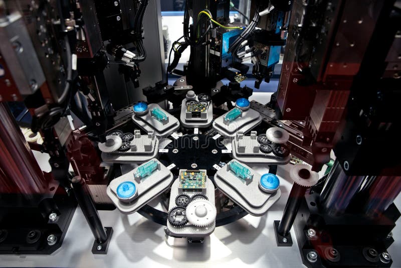 Assembly electronics line stock photo. Image of handling - 131140478