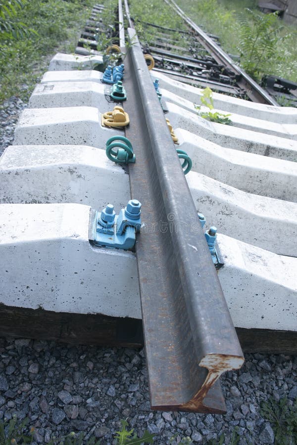 Railway Equipment. Assembly for Fastening Railroad Rails Stock Photo ...