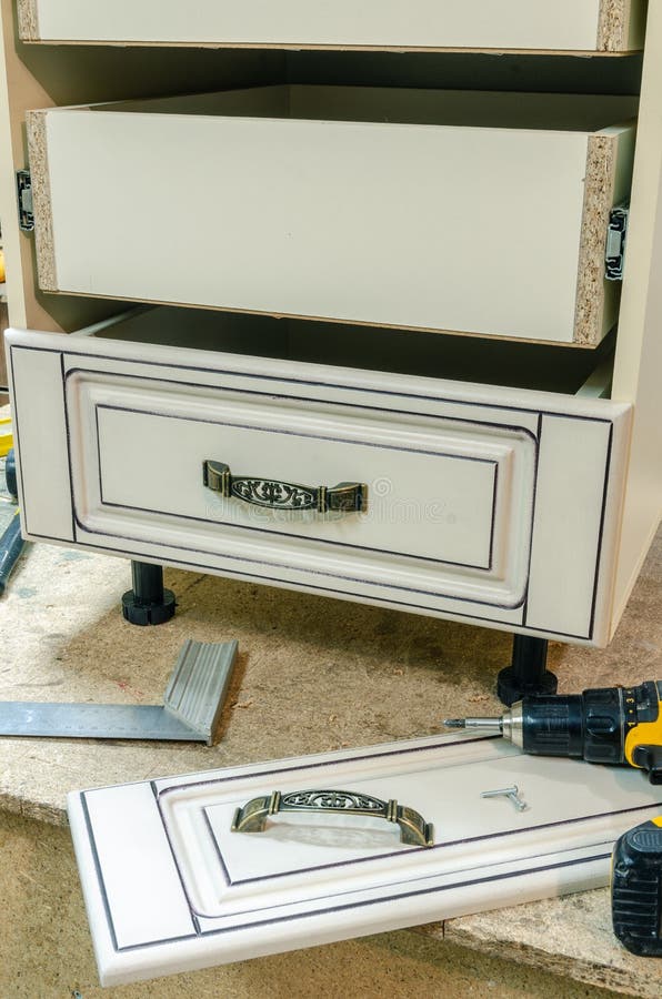 Assembly of Hard Furniture, Close-up Drawers for Drawers Stock Image ...