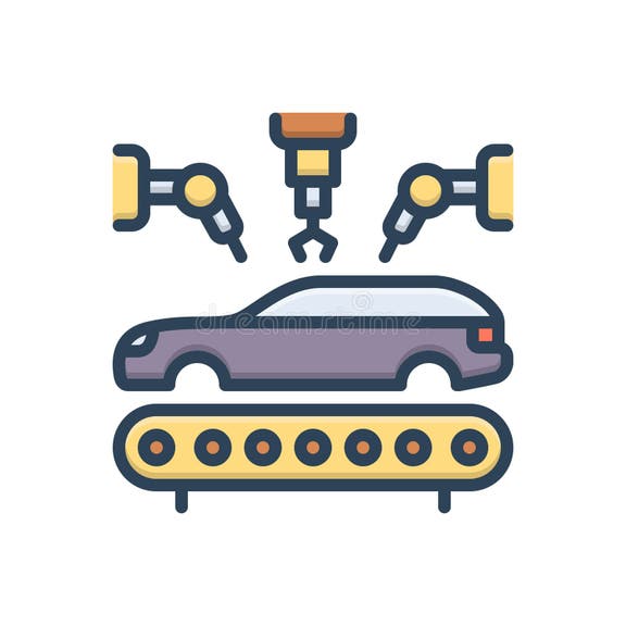 Color Illustration Icon for Assembly, Automation and Machinery Stock ...