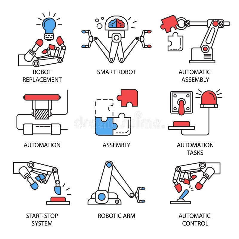 Assembly Icon Set stock vector. Illustration of belt - 78337116