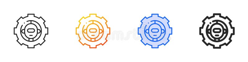 Assembly Icon.Thin Linear, Gradient, Blue Stroke and Bold Style Design ...