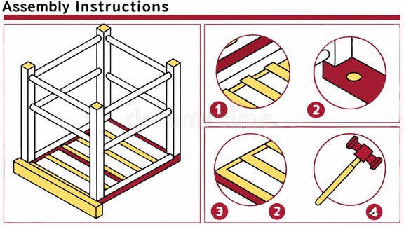 Assembly Instructions Diagram, Guide and Process Steps Vector Design ...