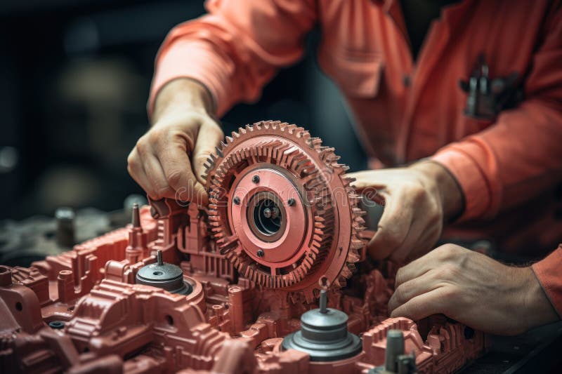 Assembly of Large Mechanical Gears Ai Generative Stock Illustration ...