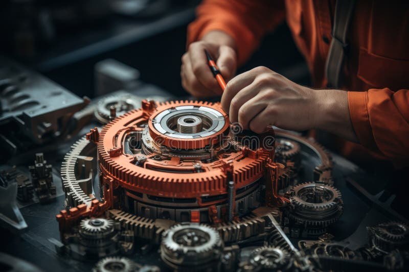 Assembly of Large Mechanical Gears Ai Generative Stock Illustration ...
