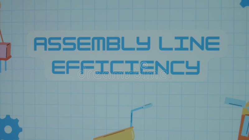 Assembly Line Efficiency Inscription on Blue Math Sheet Background ...