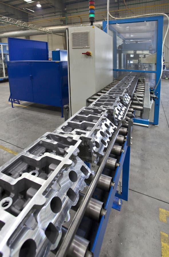 Assembly Line in a Factory for Metal Stock Photo - Image of gasoline ...