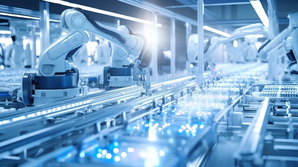 An Assembly Line Featuring Advanced Robotic Manipulators Efficiently ...