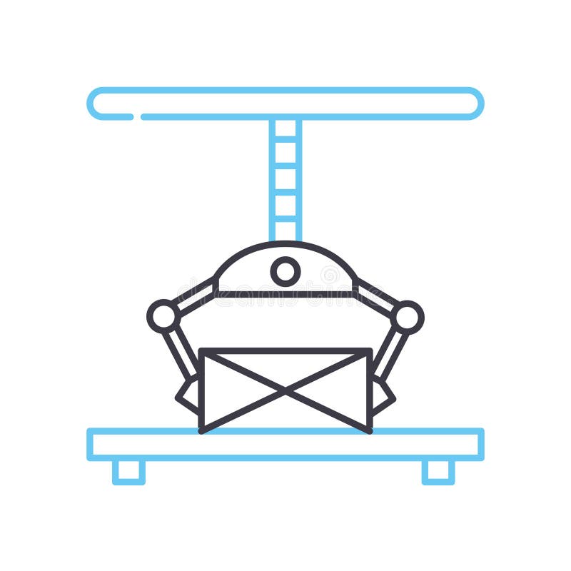 Assembly Line Line Icon, Outline Symbol, Vector Illustration, Concept ...