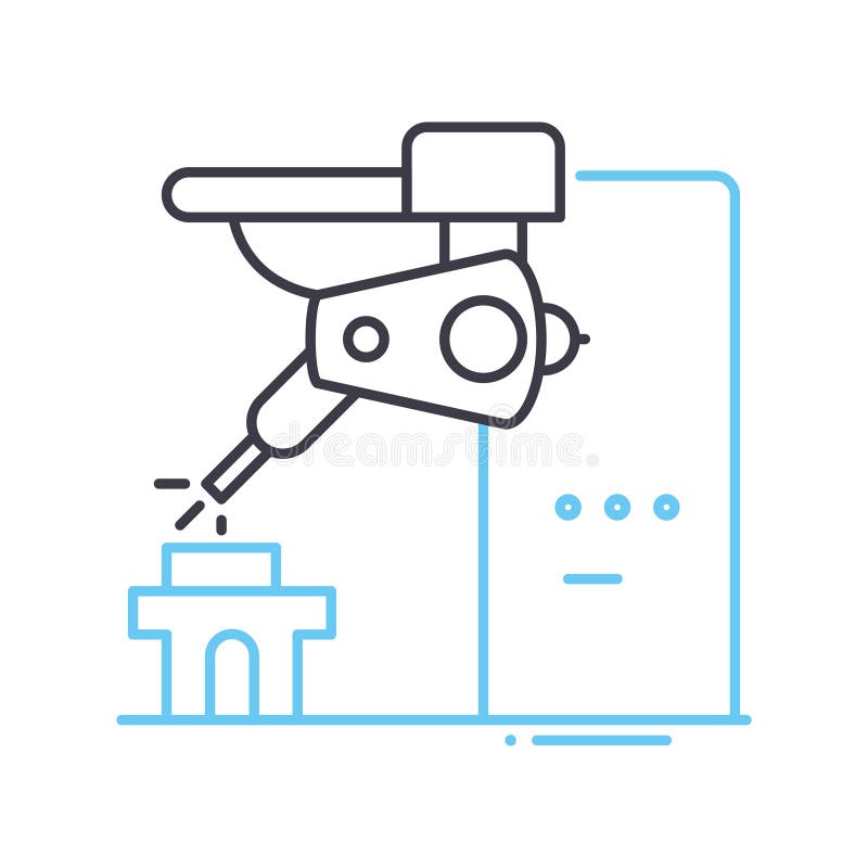 Assembly Line Line Icon, Outline Symbol, Vector Illustration, Concept ...