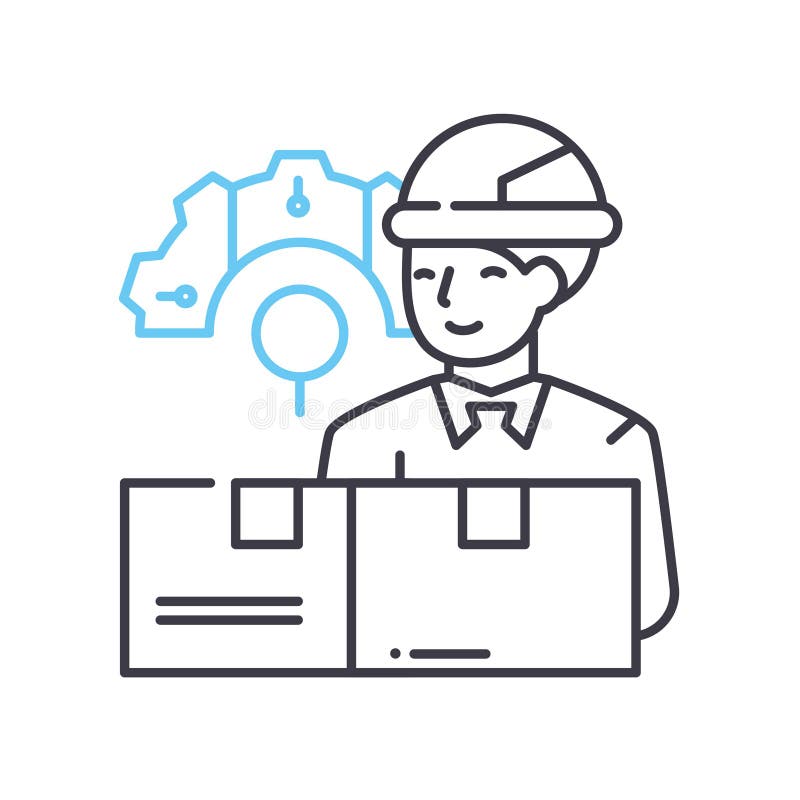 Assembly Line Icon, Outline Symbol, Vector Illustration, Concept Sign ...