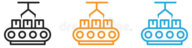 Assembly Line Icon Vector Logo Set Collection for Web App Ui Stock ...