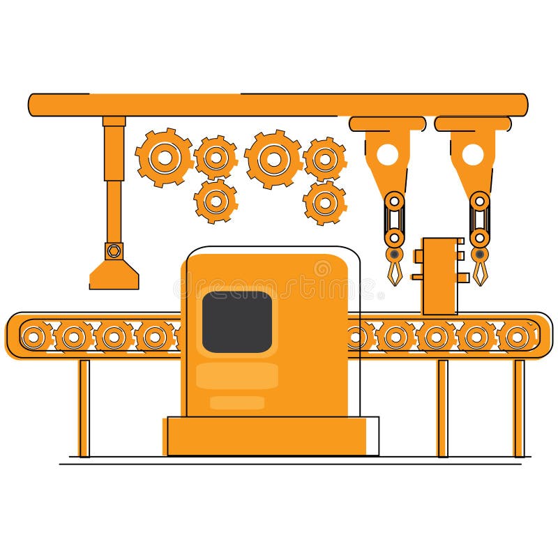 Assembly line poster stock vector. Illustration of process - 159614000