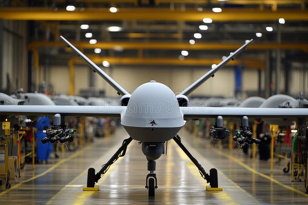 Assembly Line for Military Drones. Stock Image - Image of flying ...