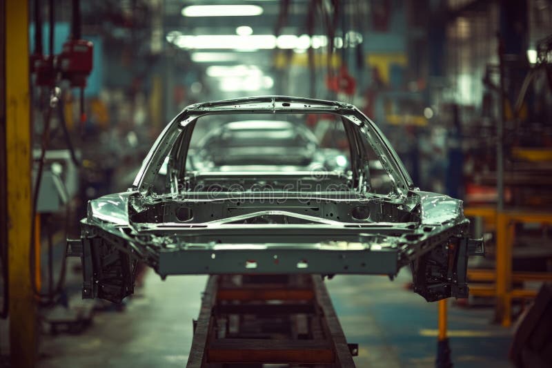 Assembly Line in Modern Automotive Manufacturing Facility Stock Image ...