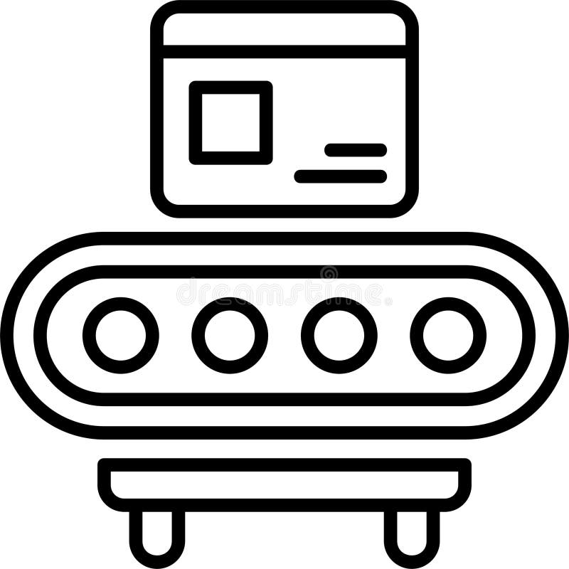 Assembly Line Outline Vector Icon Stock Vector - Illustration of line ...