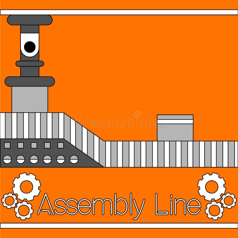 Assembly line poster stock vector. Illustration of system - 159613857