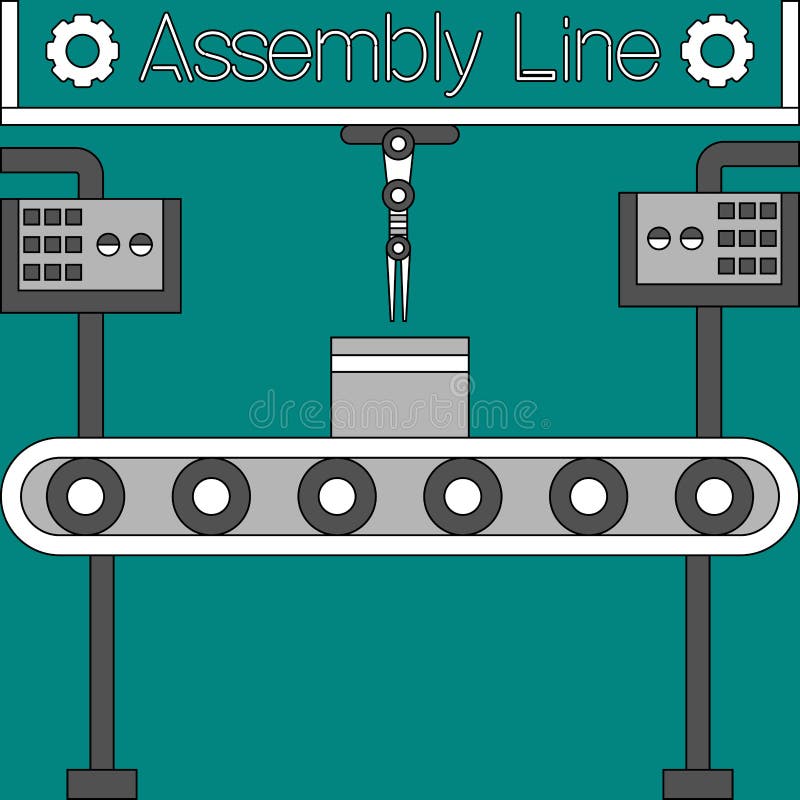 Assembly line poster stock vector. Illustration of business - 159613892