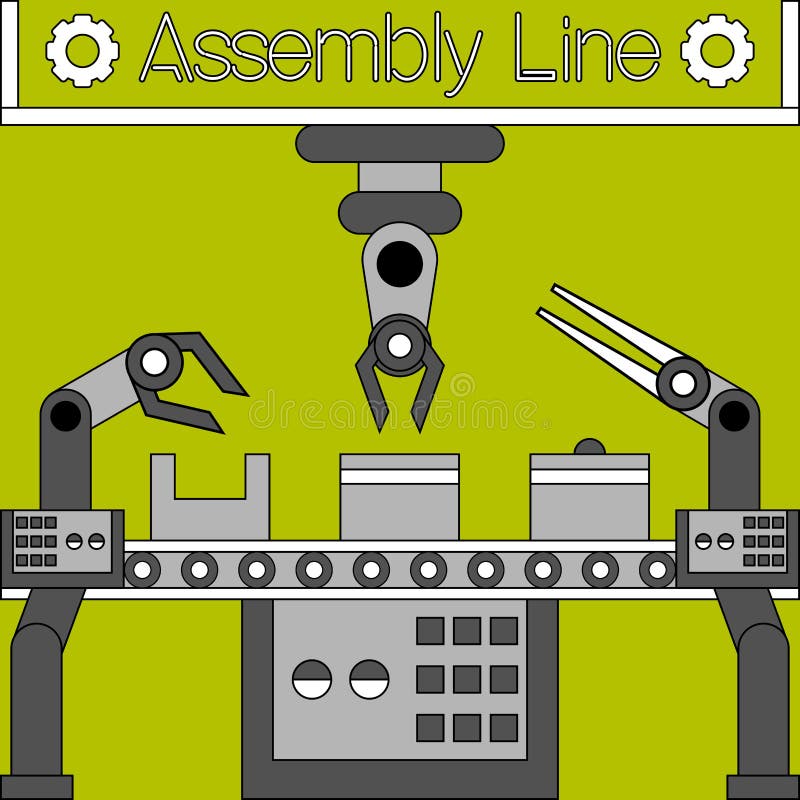 Assembly line poster stock vector. Illustration of plant - 159613929