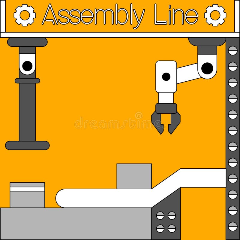 Assembly line poster stock vector. Illustration of process - 159613953