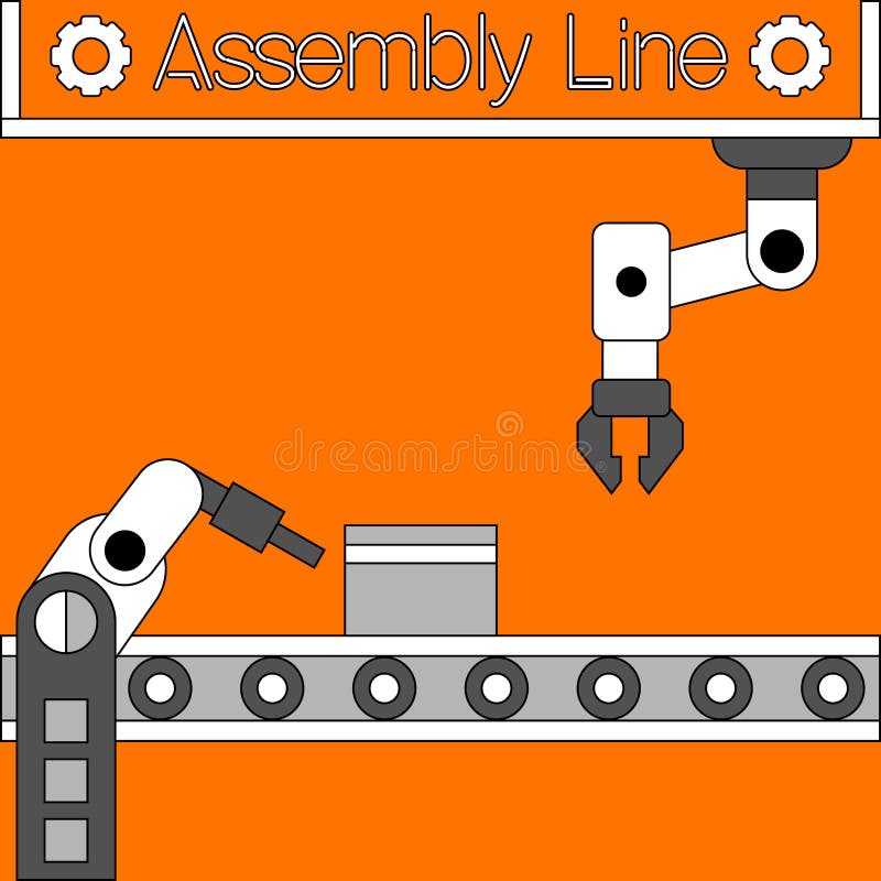 Assembly line poster stock vector. Illustration of vector - 159613982