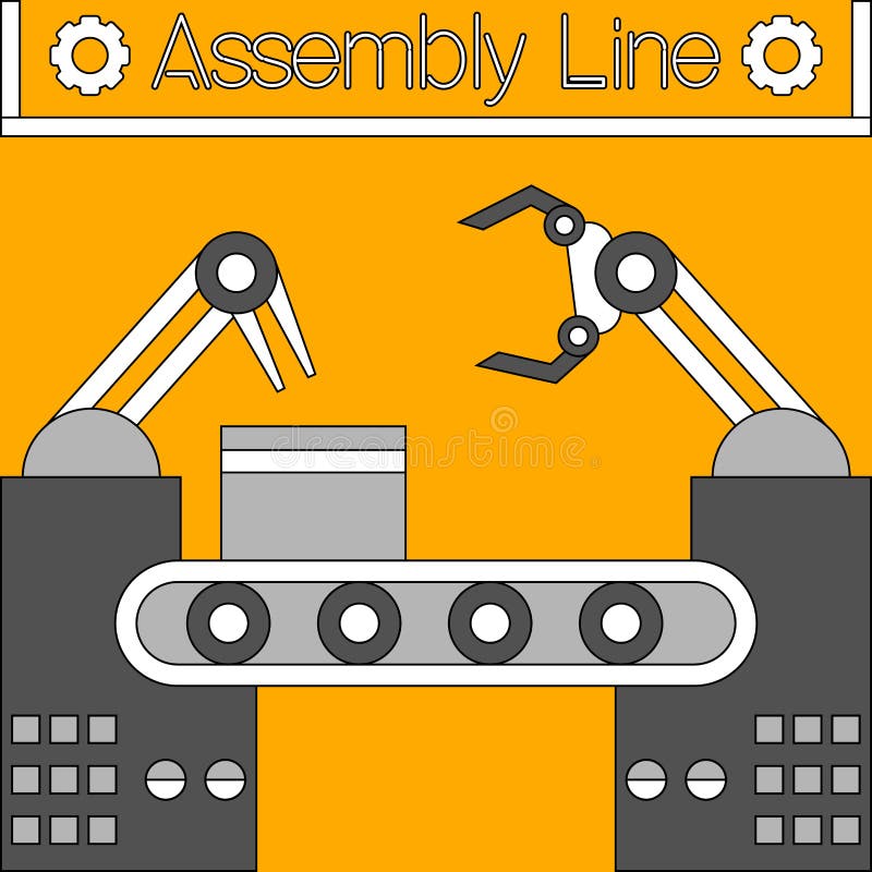 Assembly line poster stock vector. Illustration of factory - 159613991